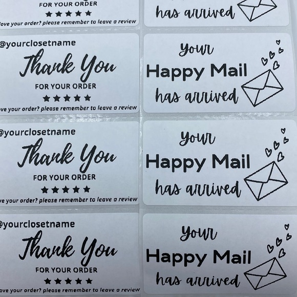 Office | 50 Labels 250 Happy Mail 250 Custom Thank You Labels ...
